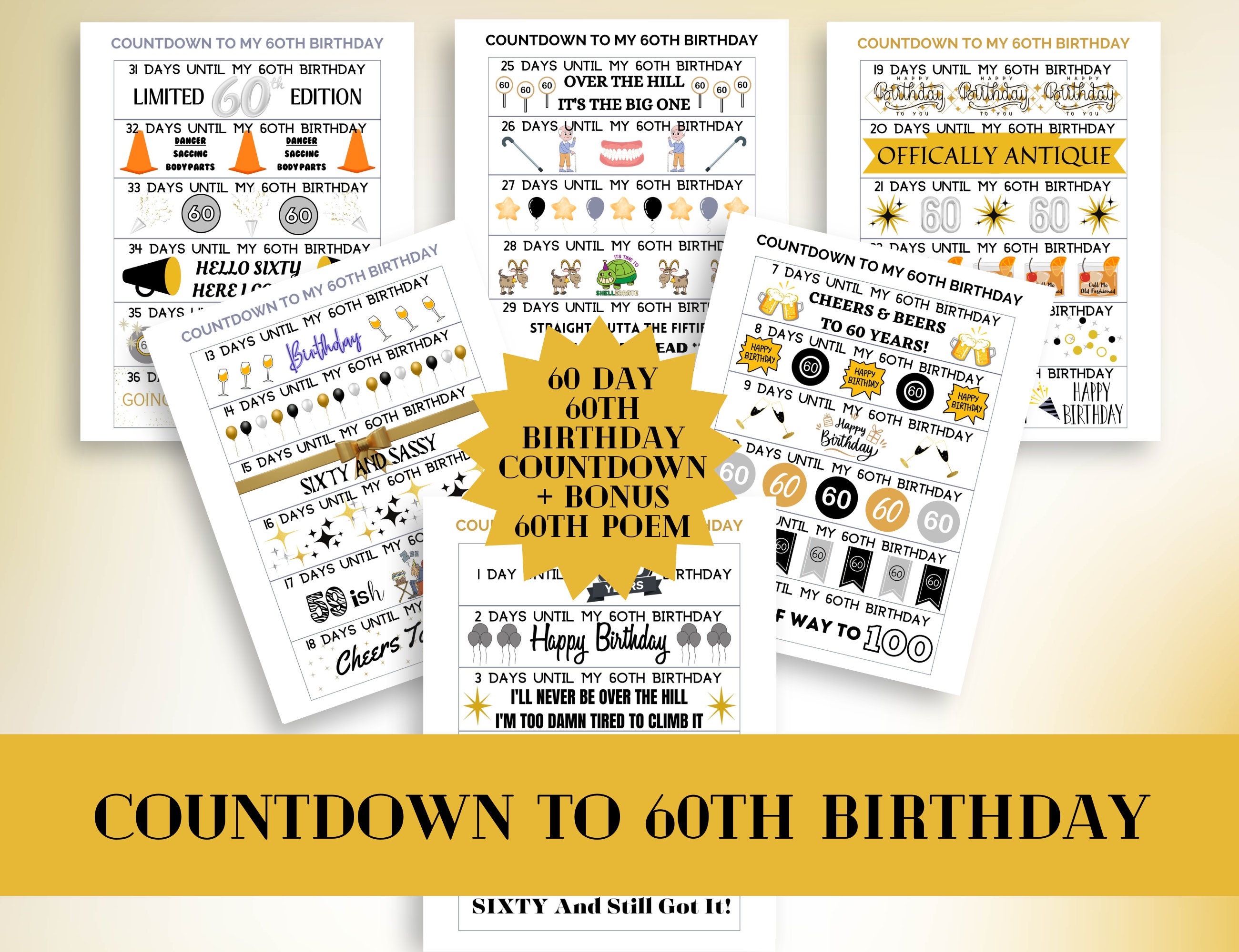 Countdown to My 60th Birthday, DIY Printable Paper Chain Calendar ...