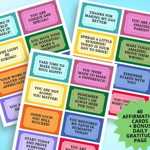 Positive Affirmation Printable Cards, Encouragement Cards, Gratitude ...