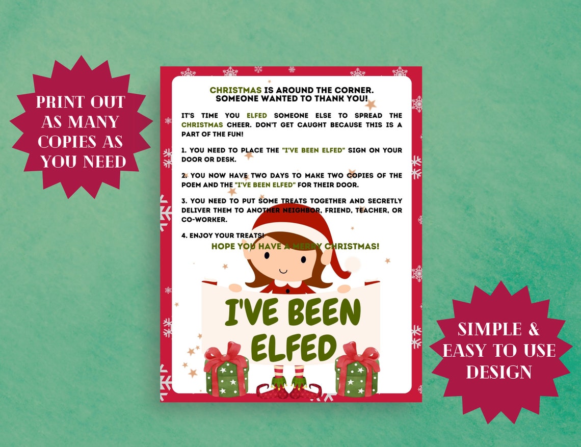 You've Been Elfed Game Printable, We've Been Elfed, Christmas Kit ...