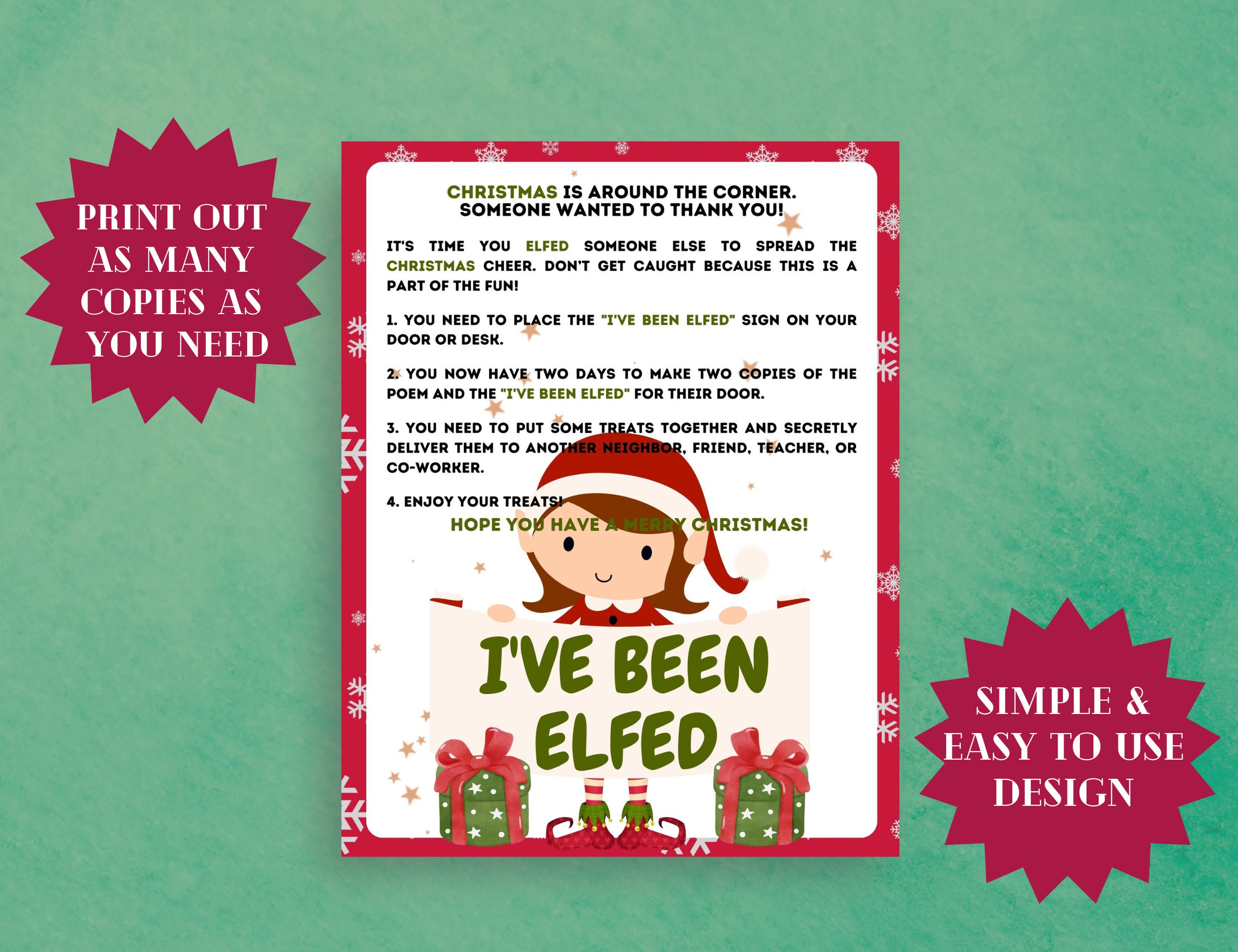 You've Been Elfed Game Printable, We've Been Elfed, Christmas Kit ...