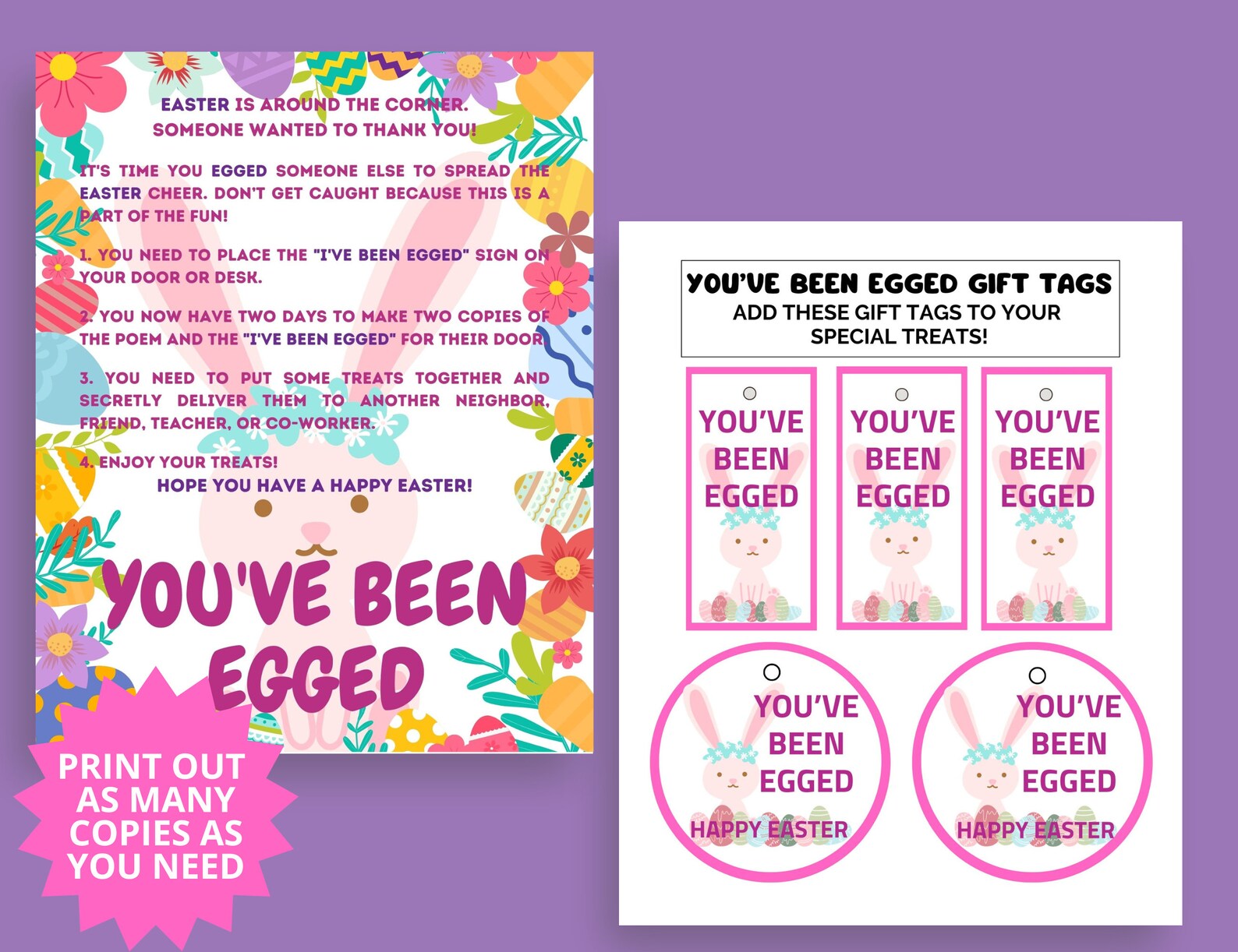 You've Been Egged Game Printable, We've Been Egged, Easter Egged Kit ...