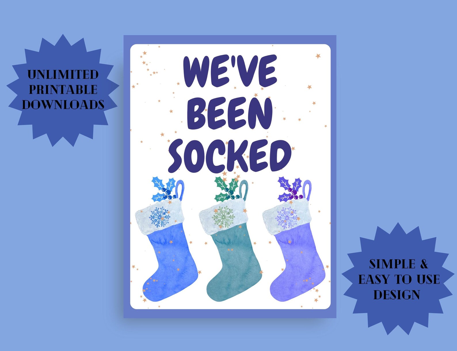 You've Been Socked Christmas Game: Printable Kit (PDF) - Etsy