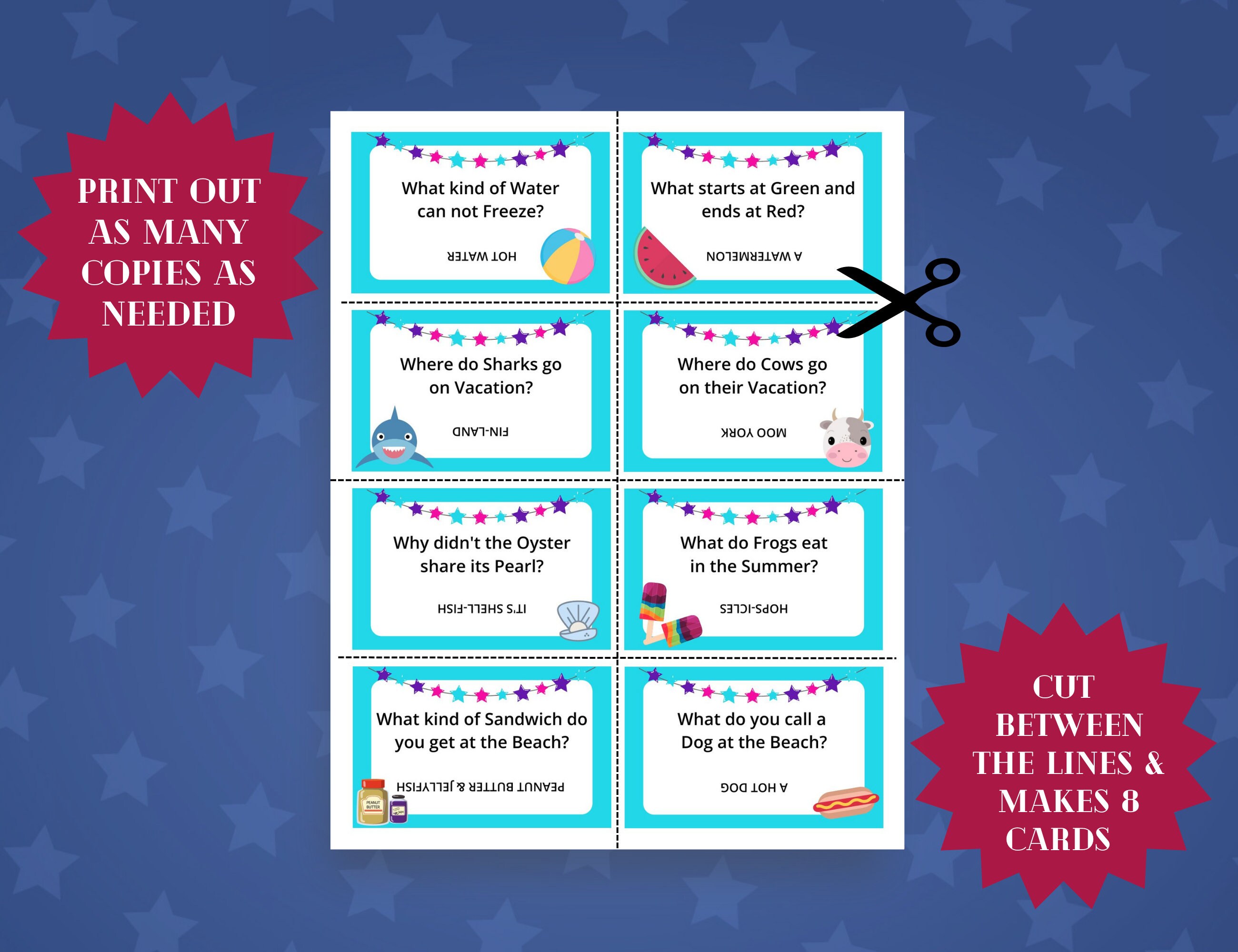 Spring, Summer, and 4th of July Lunchbox Joke Card Printables, Lunchbox ...