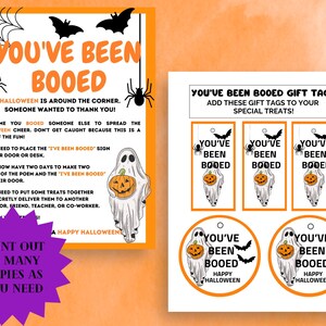 Halloween 'you've Been Booed' Game Kit: Printable Gift Tags (DIGITAL ...