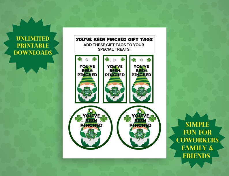 St. Patrick's Day You've Been Pinched Game Kit (digital Download) - Etsy