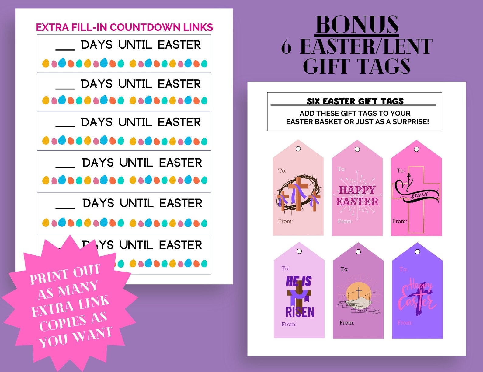 EASTER Countdown, Paper Chain Countdown, DIY Printable Paper Chain ...