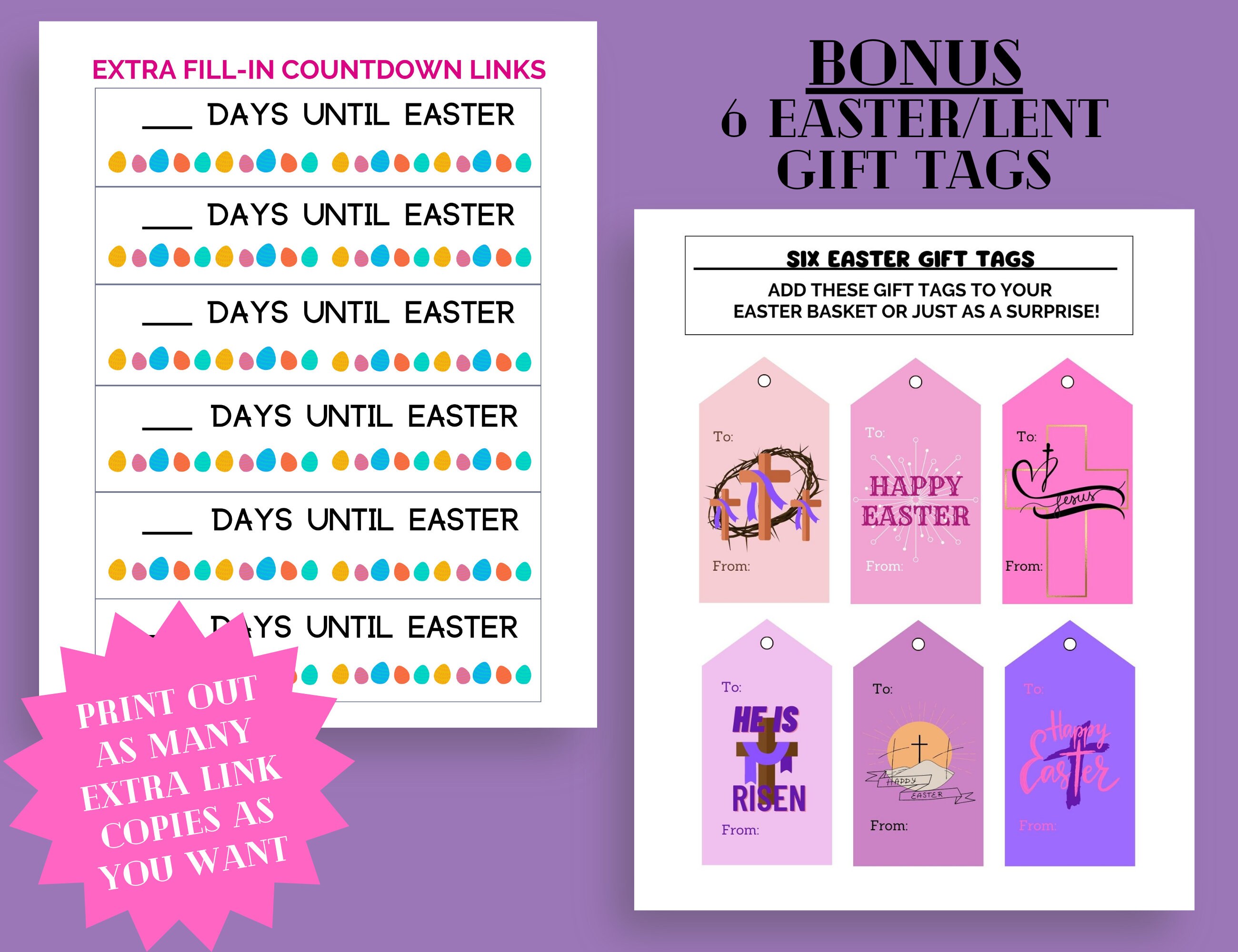 EASTER Countdown, Paper Chain Countdown, DIY Printable Paper Chain ...