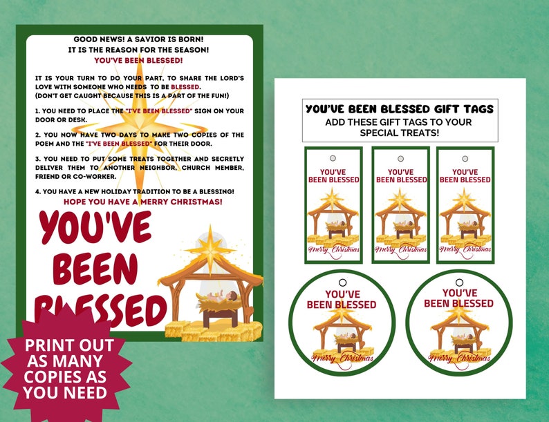 You've Been Blessed Game Printable, We've Been Blessed, Christmas Blessed Kit Printable Game ...