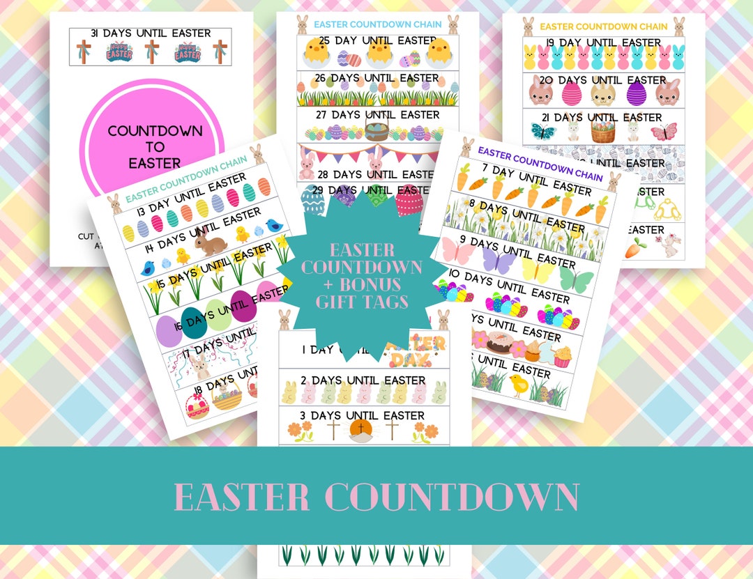EASTER Countdown, Paper Chain Countdown, DIY Printable Paper Chain ...