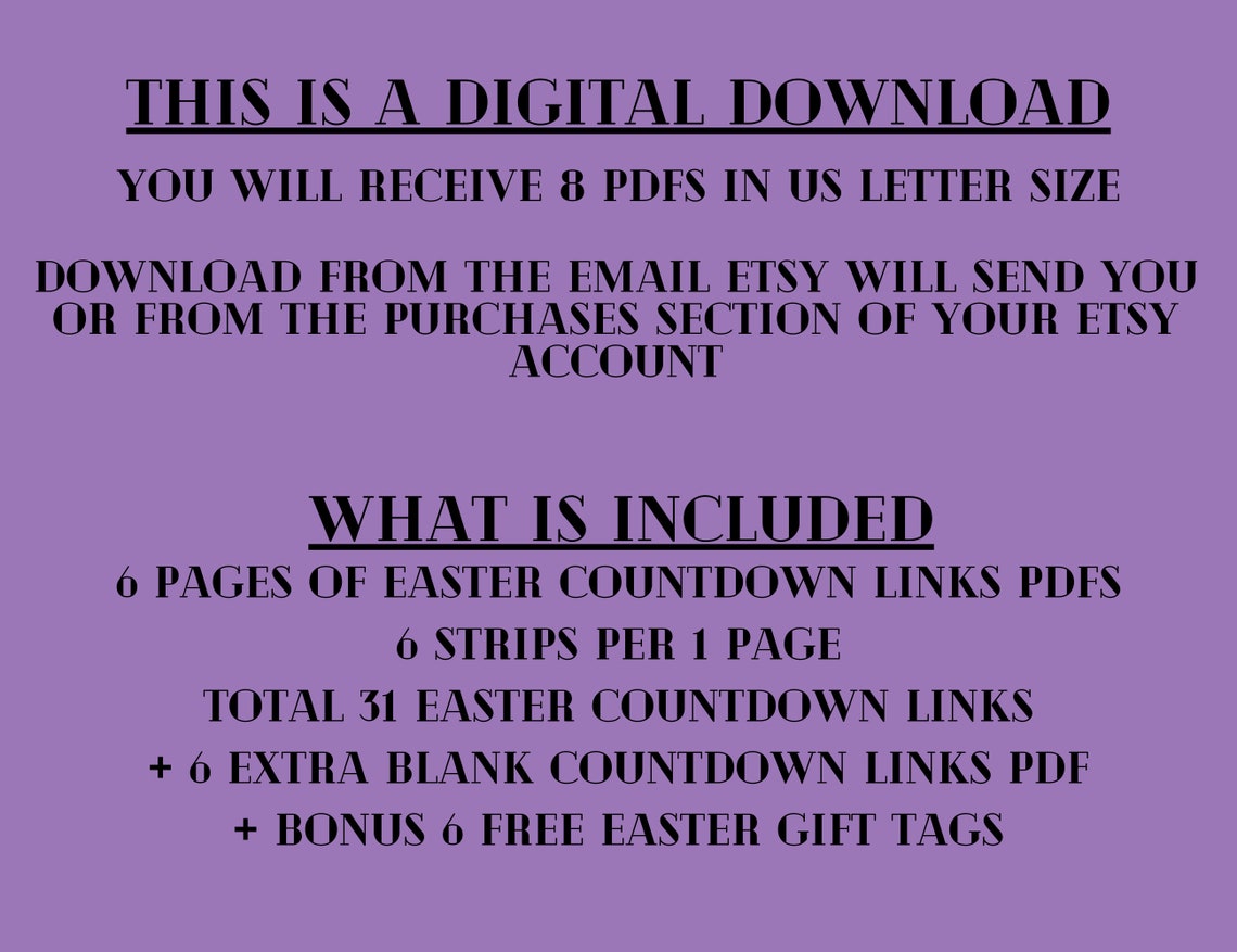 EASTER Countdown, Paper Chain Countdown, DIY Printable Paper Chain ...