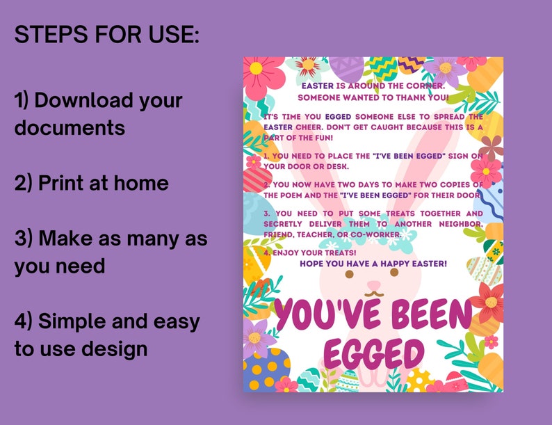 You've Been Egged Game Printable, We've Been Egged, Easter Egged Kit ...