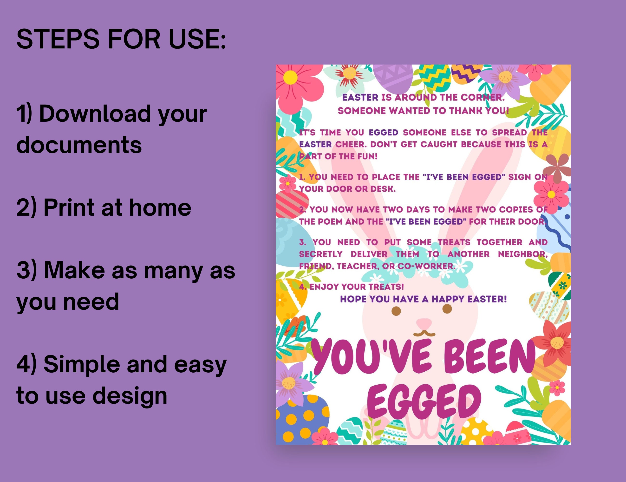 You've Been Egged Game Printable, We've Been Egged, Easter Egged Kit ...