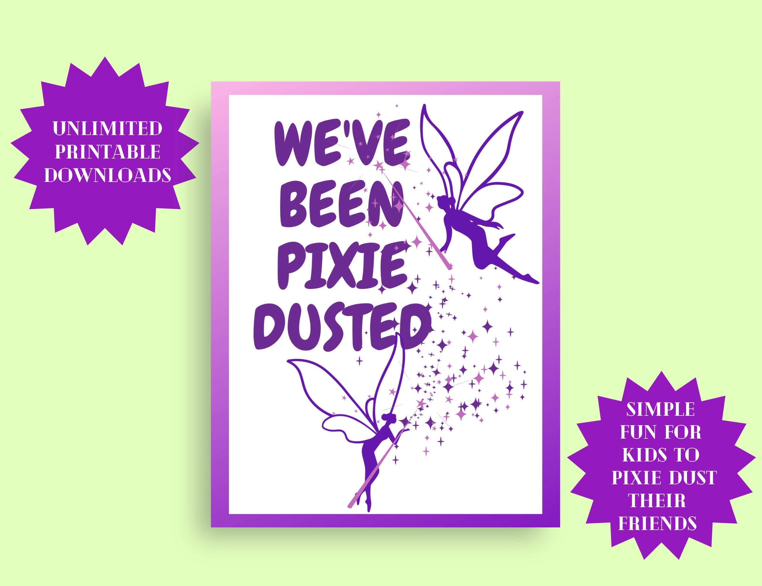 You've Been Pixie Dusted Printed Tags, DIY Pixie Dusted Cruise Vacation Tags, Surprise Pixie ...