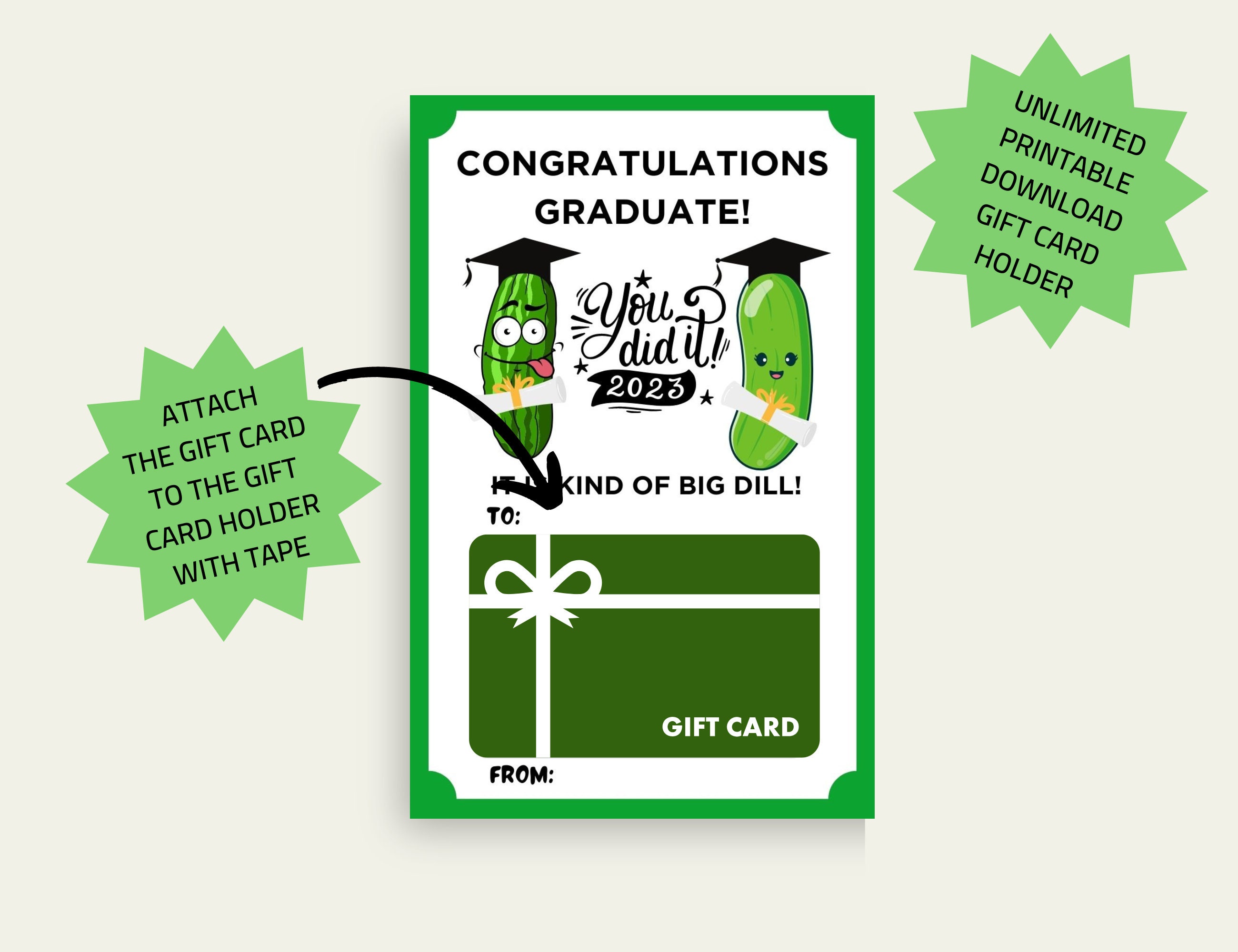 Graduation Gift Card Holder, Big Dill Congratulations Graduation Gift ...