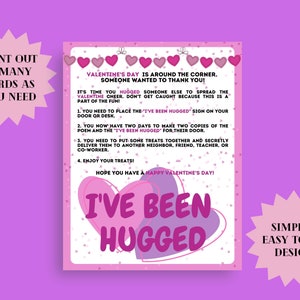 You've Been Hugged Game Printable, We've Been Hugged, Valentine Kit ...