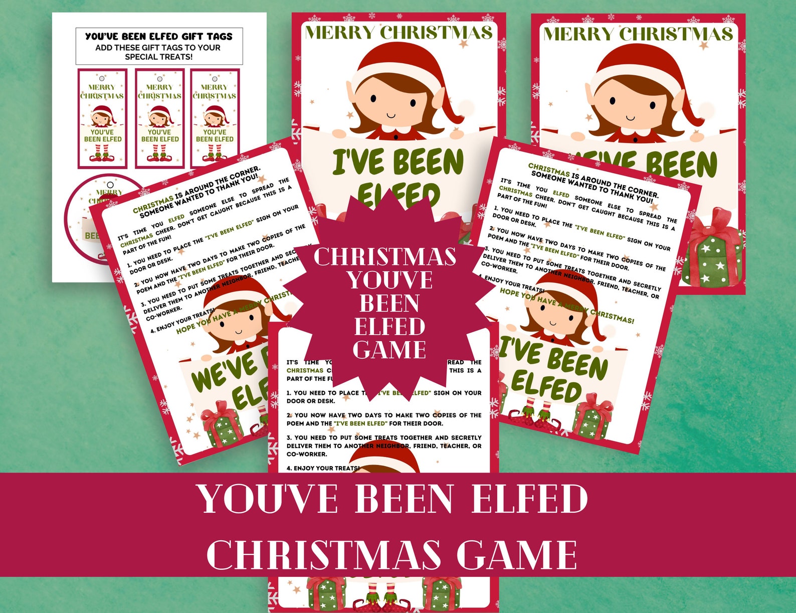 You've Been Elfed Game Printable, We've Been Elfed, Christmas Kit ...