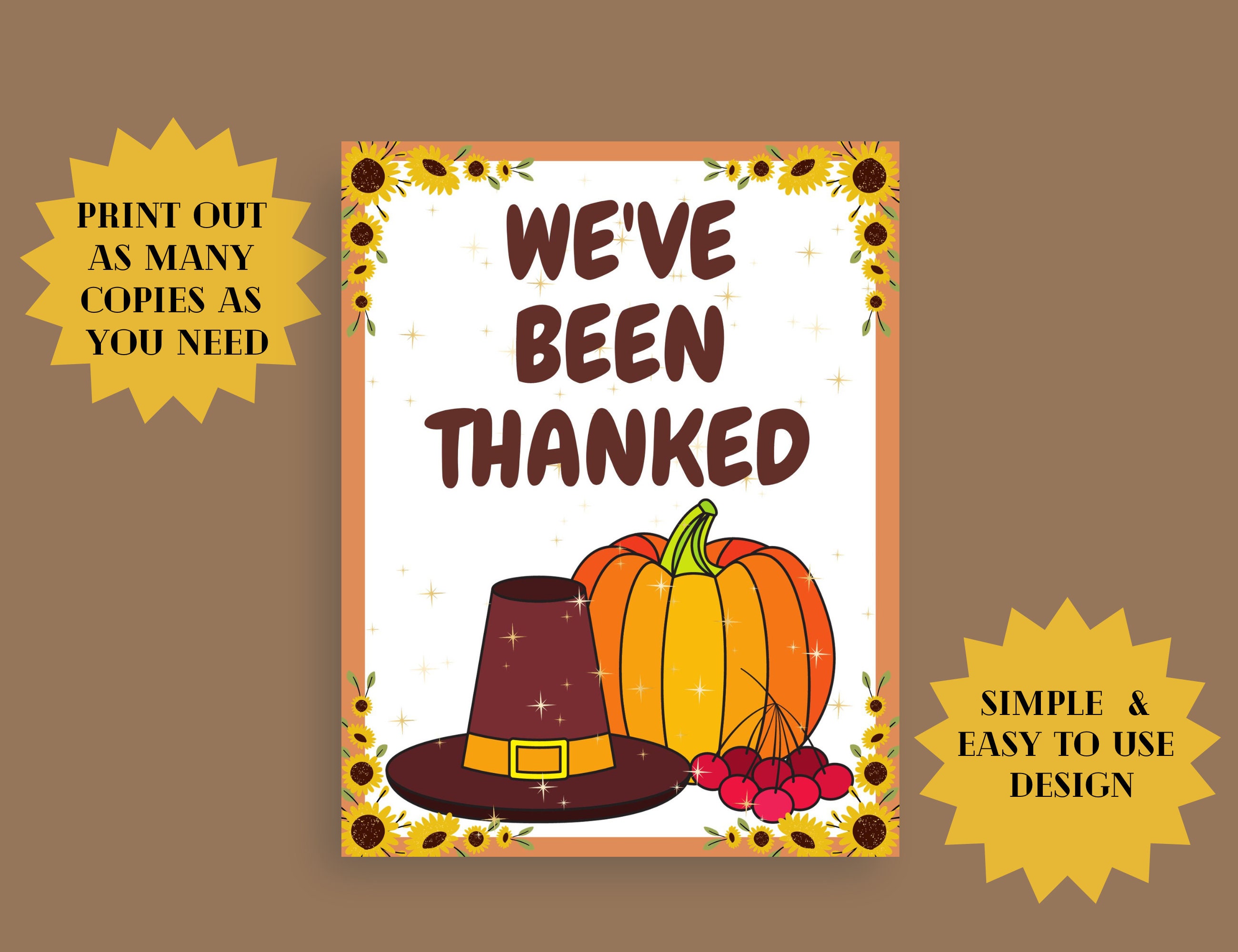 You've Been Thanked Game Printable, We've Been Thanked, Thanksgiving ...