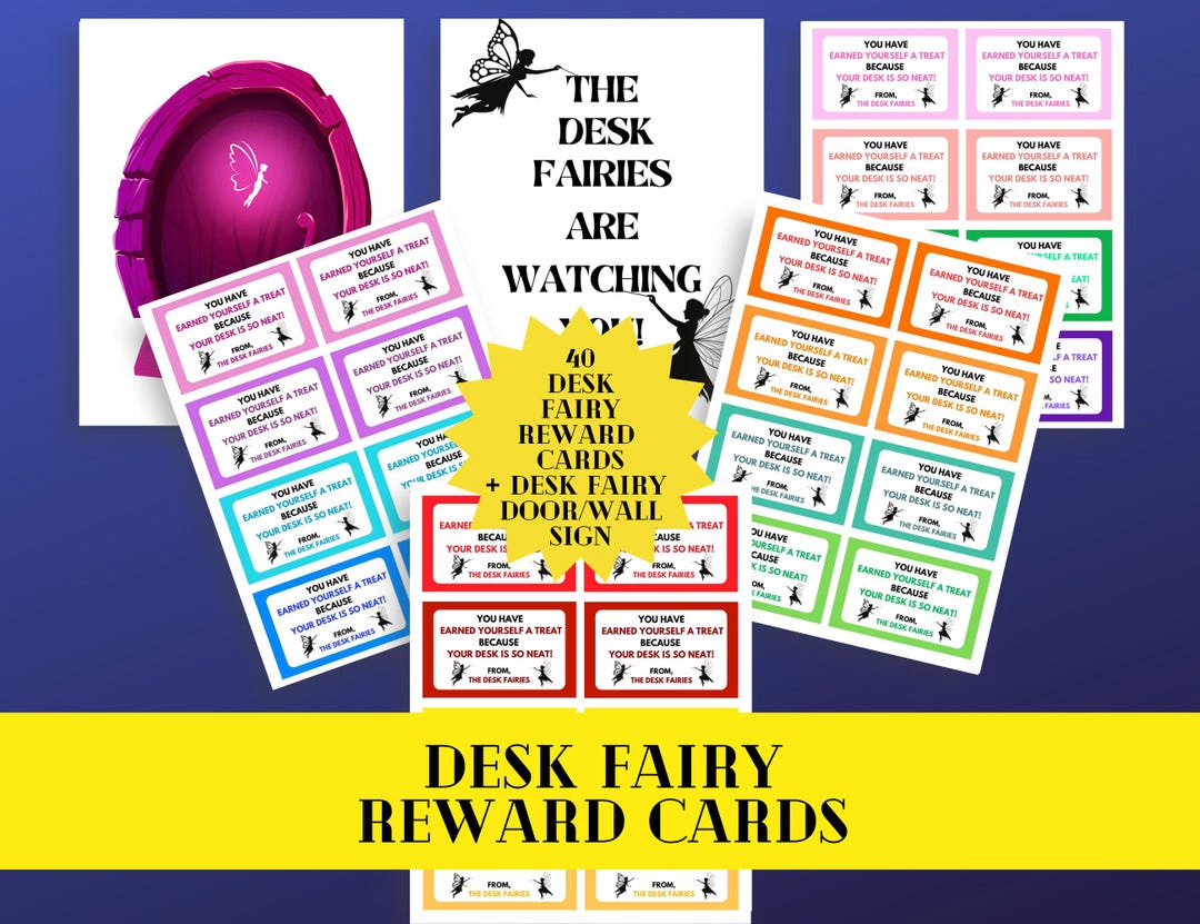 Desk Fairy Reward Cards, Doors & Wall Sign: Classroom Printable (PDF ...
