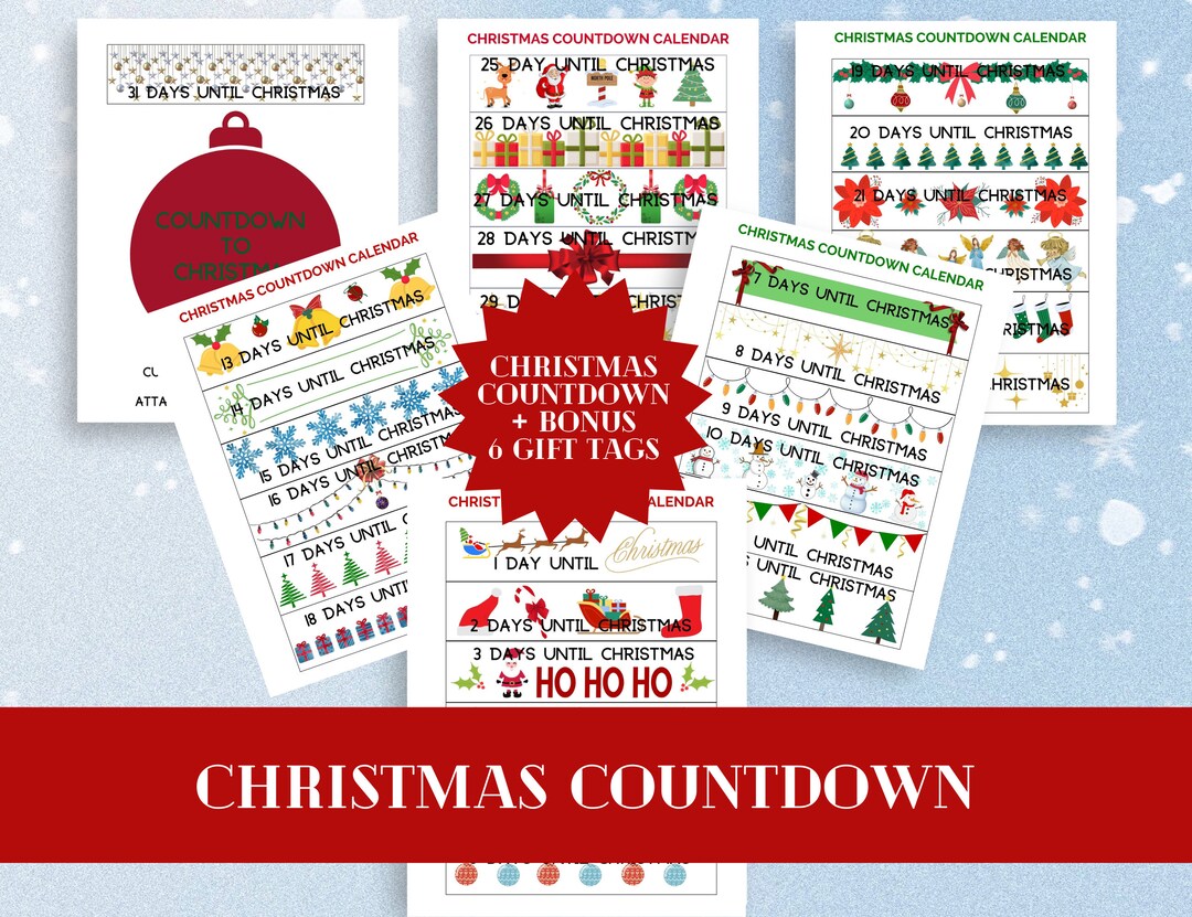Christmas Countdown Paper Chain: DIY Printable Advent Calendar, Gift ...