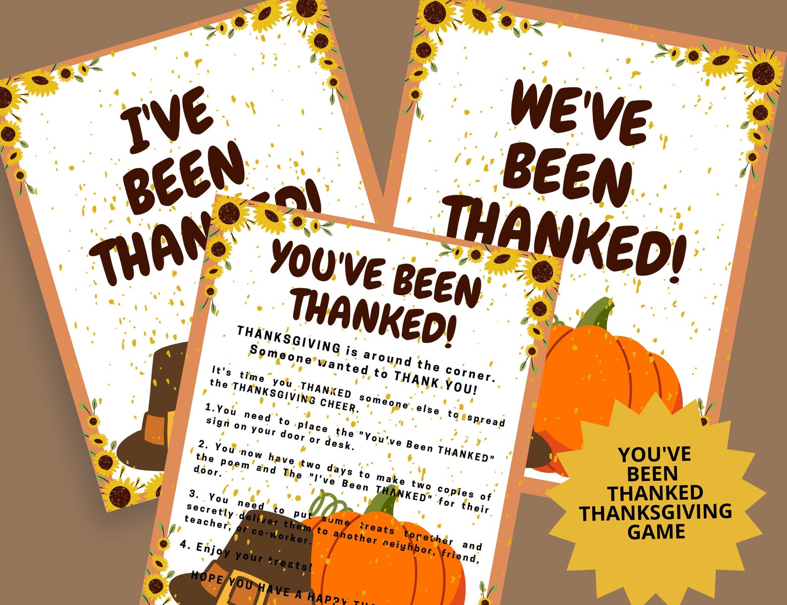 You've Been Thanked Game Printable We've Been - Etsy