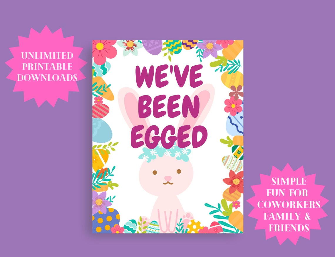 You've Been Egged Game Printable, We've Been Egged, Easter Egged Kit ...