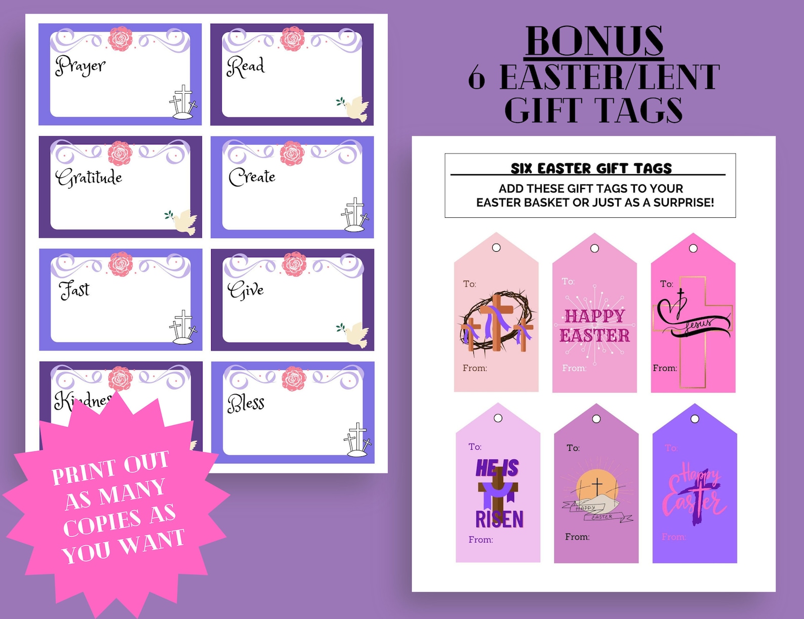 40 Lent Activity Cards, Christian Easter Activities, Lenten Project for ...