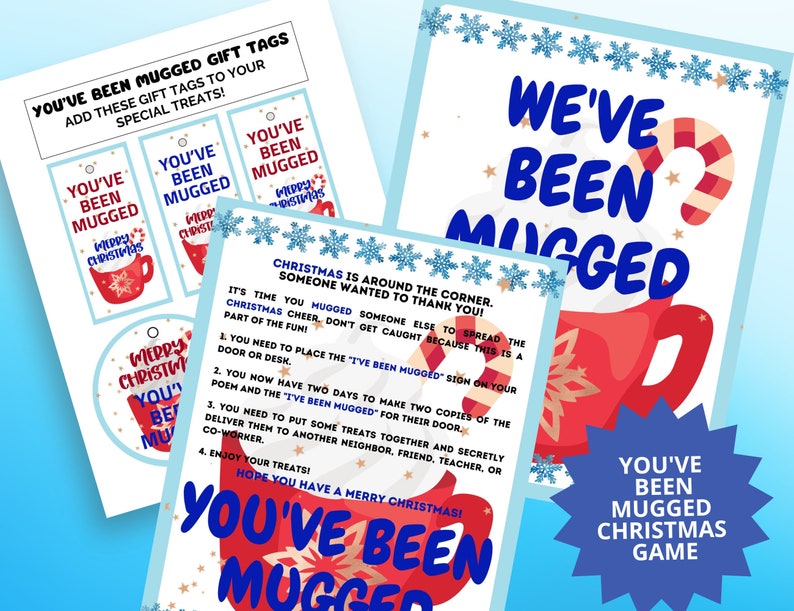 You've Been Mugged Game Printable, We've Been Mugged, Christmas Kit ...
