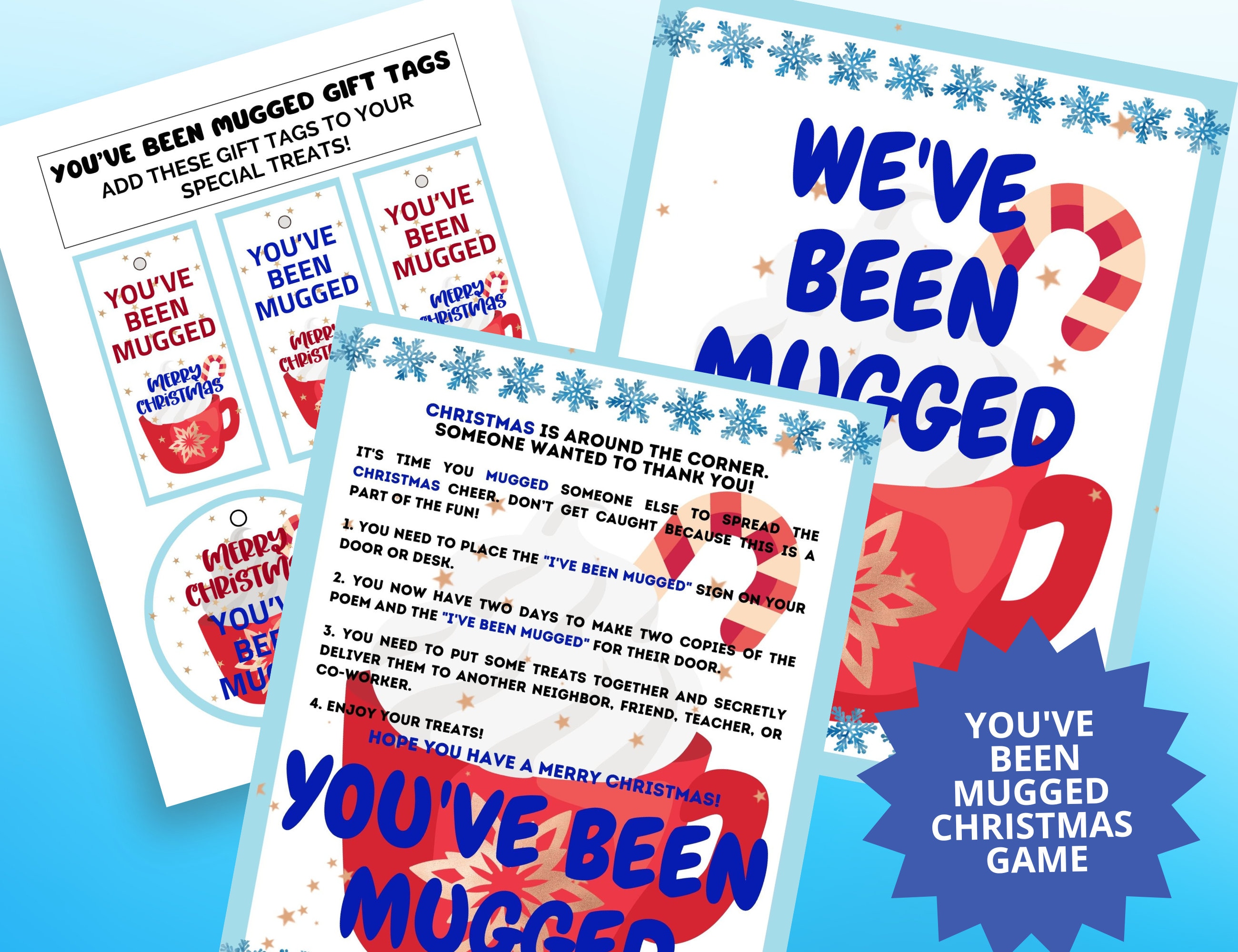 You've Been Mugged Game Printable, We've Been Mugged, Christmas Kit ...