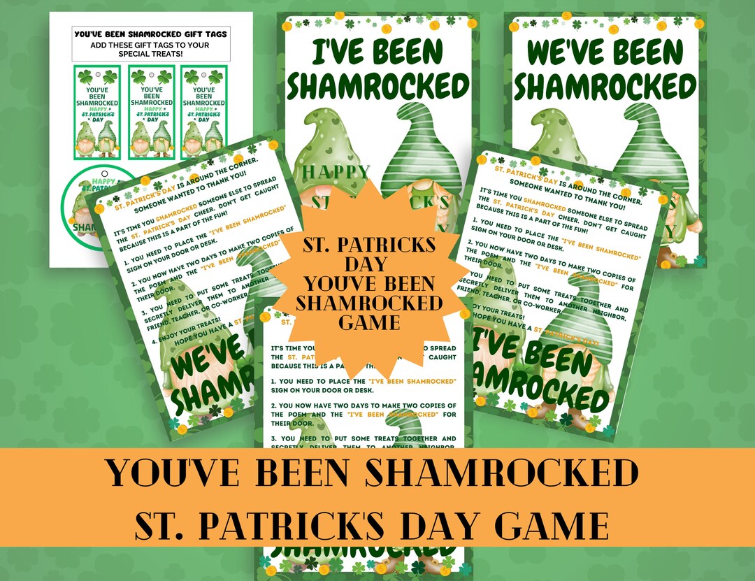St. Patrick's Day Shamrocked Game Kit (printable PDF) - Etsy
