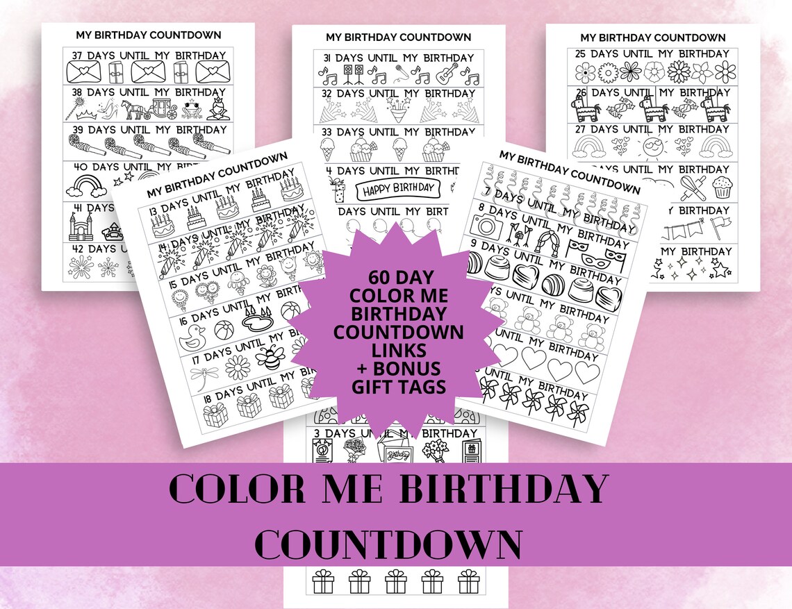 Birthday Color Countdown, Paper Chain Countdown, DIY Printable Color ...