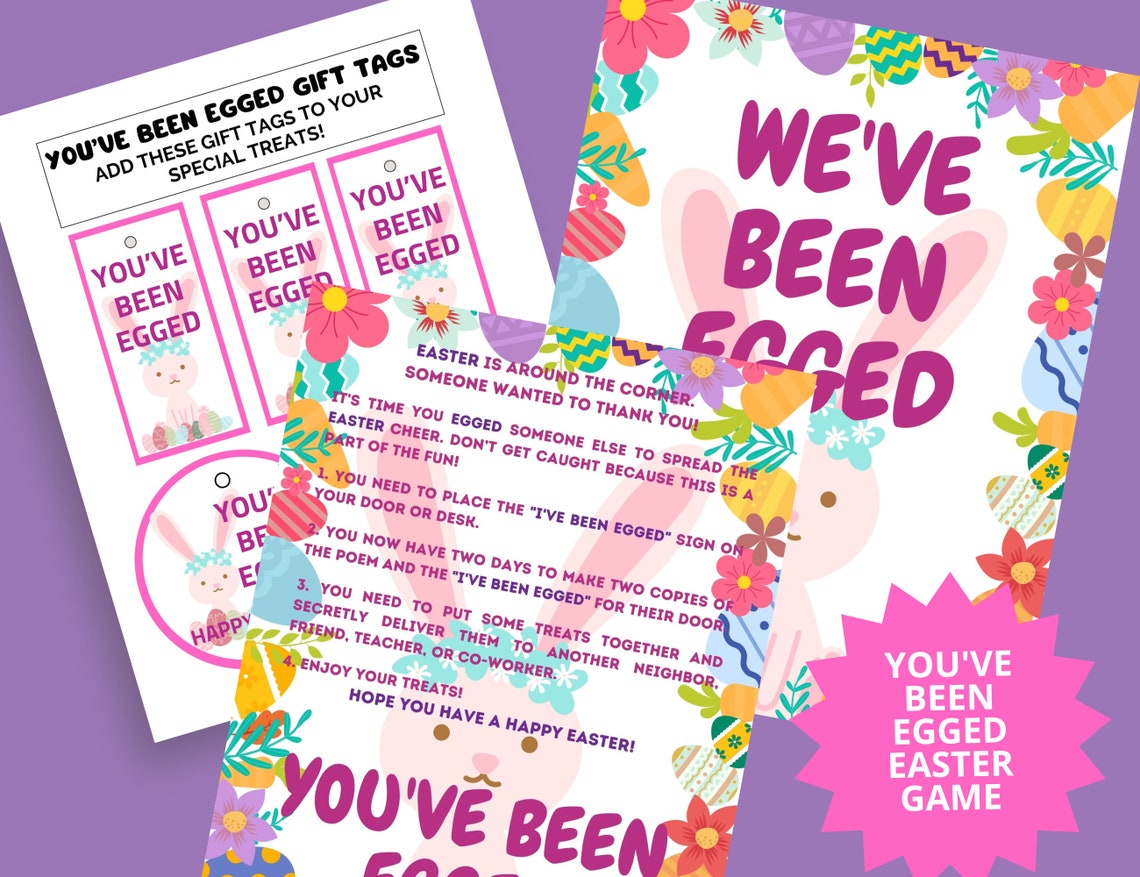 You've Been Egged Game Printable, We've Been Egged, Easter Egged Kit ...