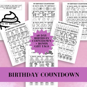 Birthday Color Countdown Paper Chain Countdown DIY Printable - Etsy