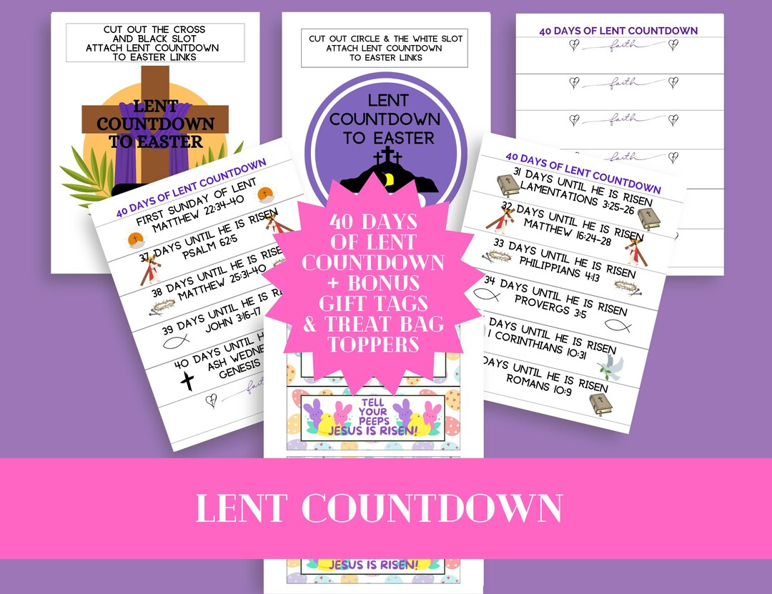 Lent Countdown Paper Chain: Scripture Activity + Easter Treat Bag ...