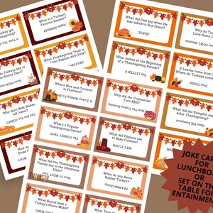 Thanksgiving Lunchbox Joke Cards: Kids' Printable Gift Tags (DIGITAL ...