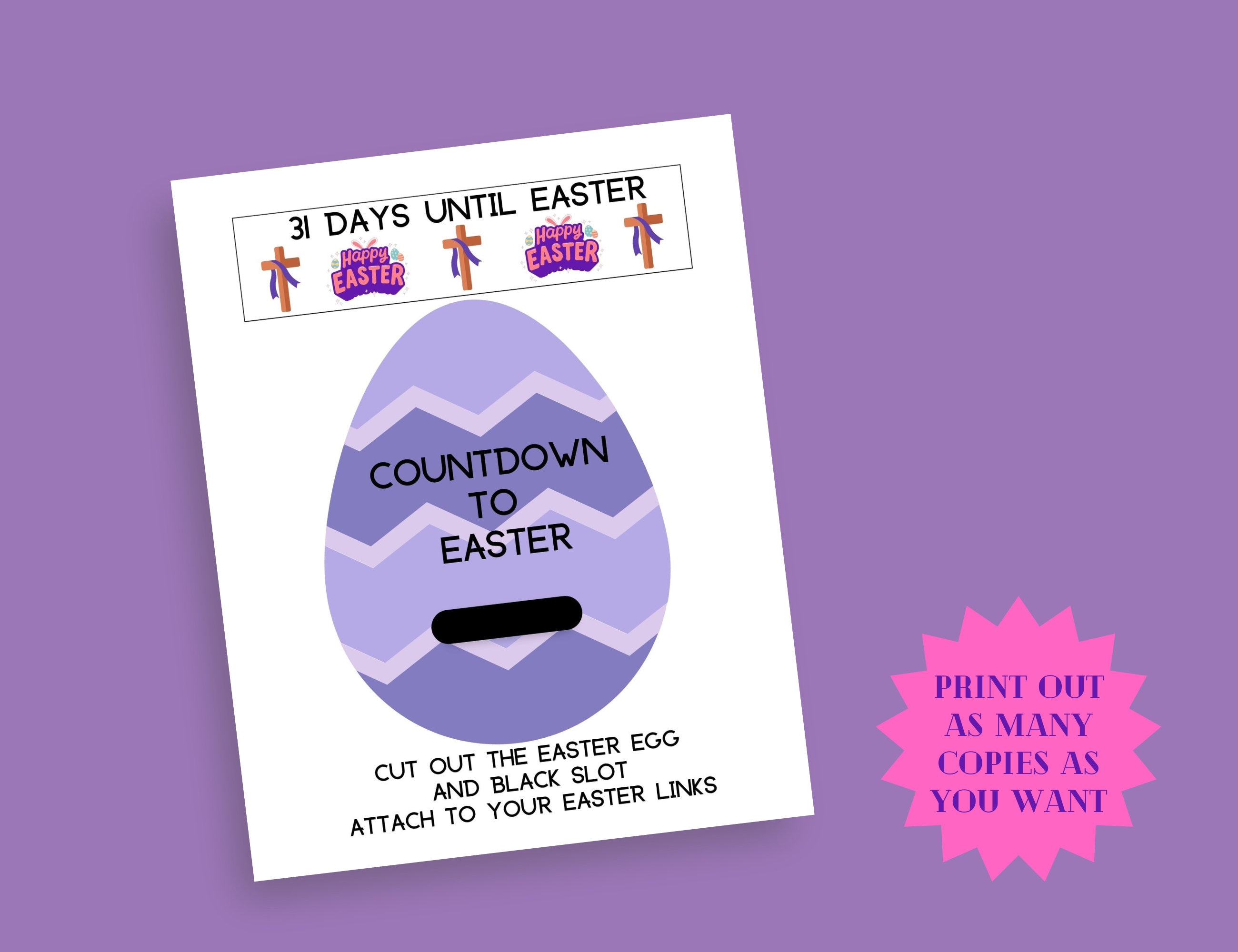 EASTER Countdown, Paper Chain Countdown, DIY Printable Paper Chain ...