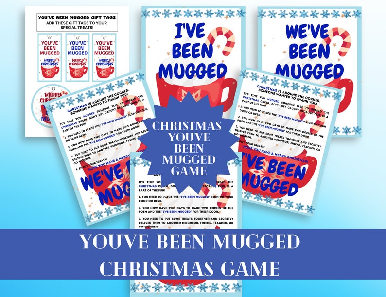 You've Been Mugged Game Printable, We've Been Mugged, Christmas Kit ...