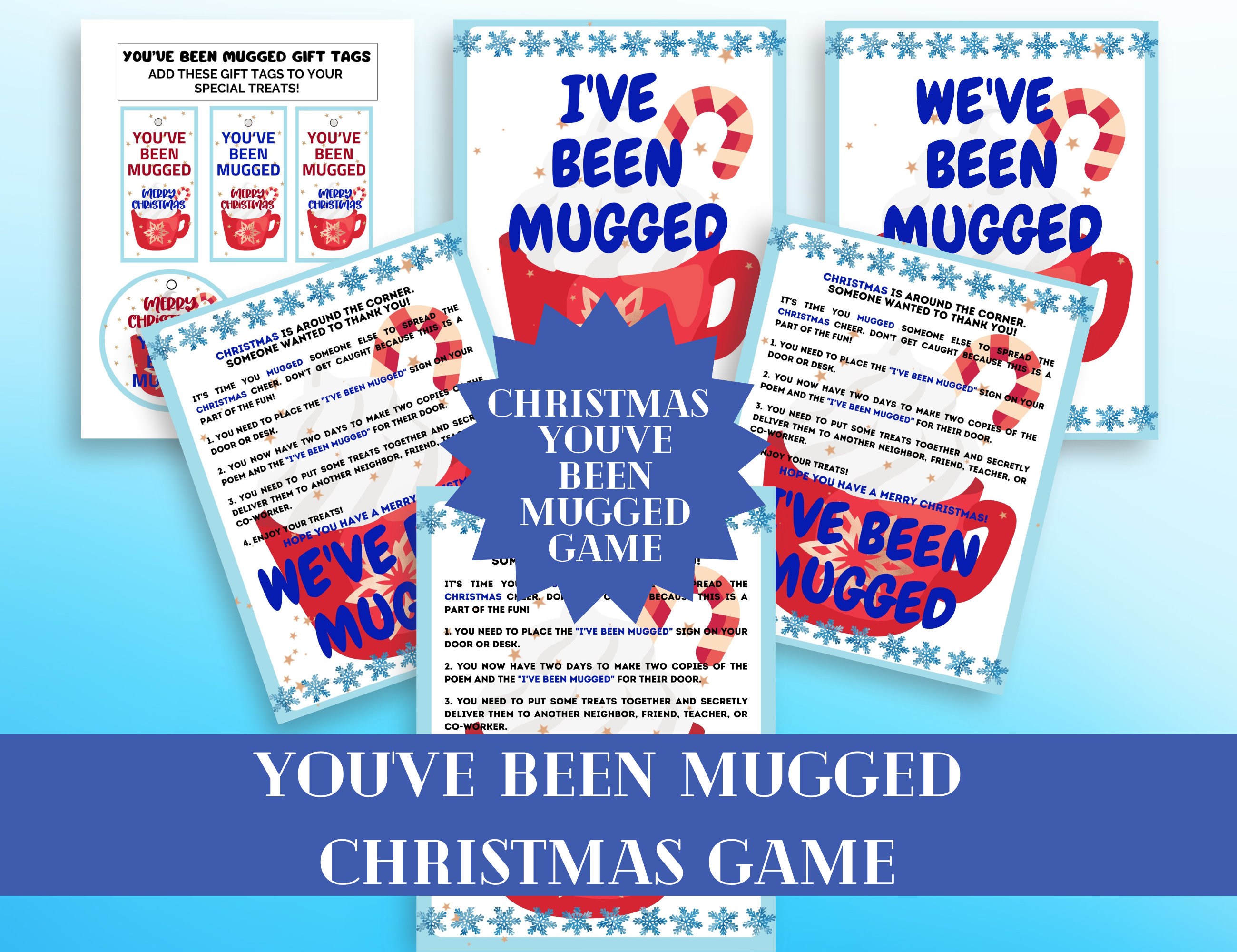 You've Been Mugged Game Printable, We've Been Mugged, Christmas Kit ...