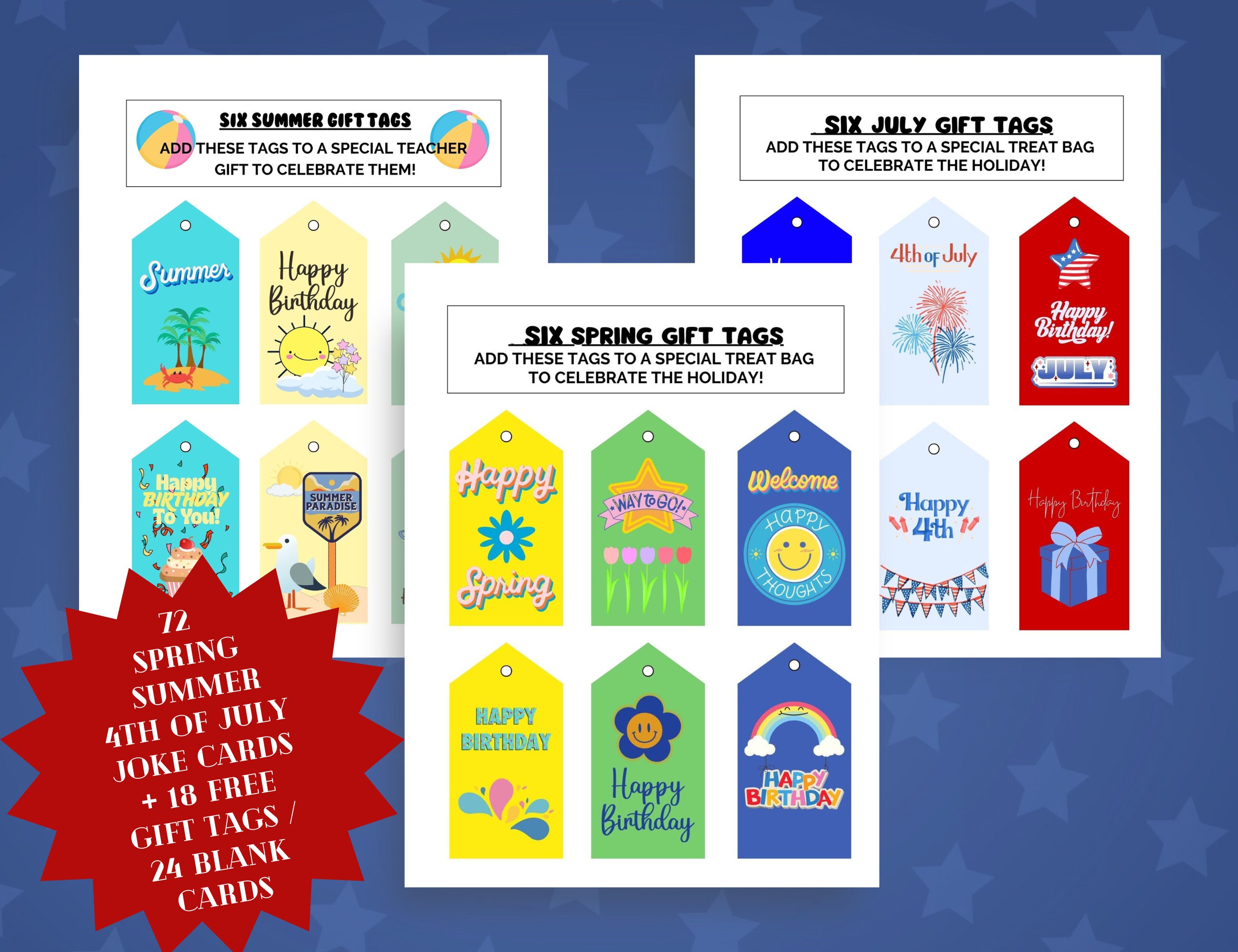 Spring, Summer, and 4th of July Lunchbox Joke Card Printables, Lunchbox ...