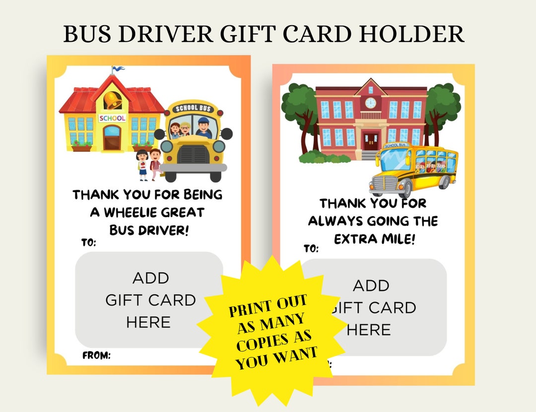 Bus Driver Appreciation Printable, Bus Driver Thank You Card, School ...