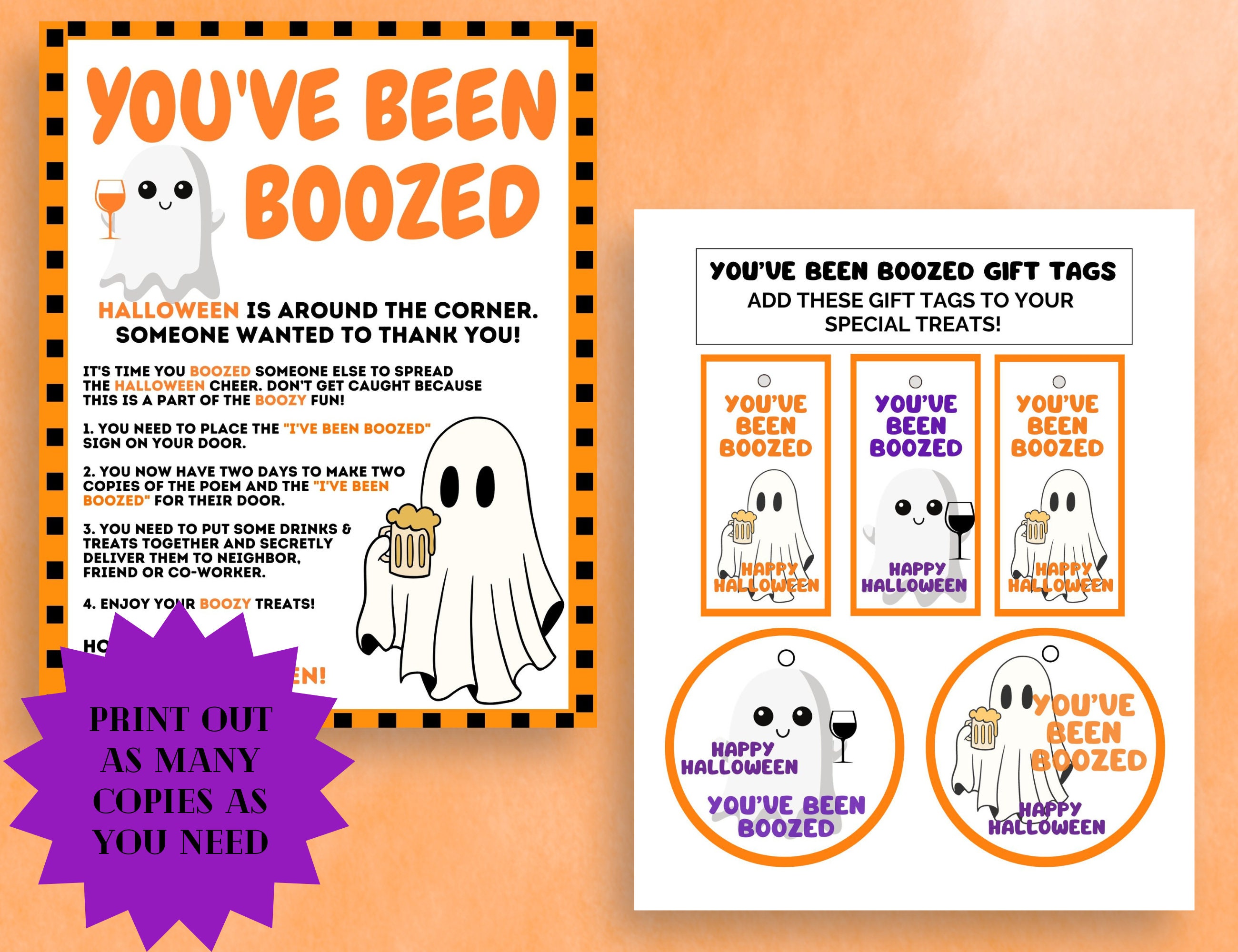 You&#039;ve Been Boozed Game Printable, We&#039;ve Been Boozed, Halloween Boozed ...