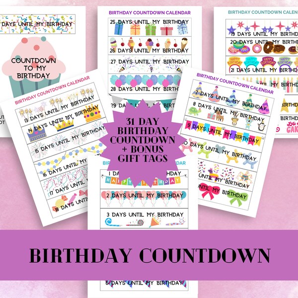 Birthday Countdown - Etsy