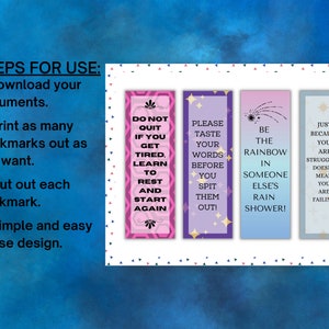 12 Printable Positive Affirmation Bookmarks for Teenagers, Booklovers ...