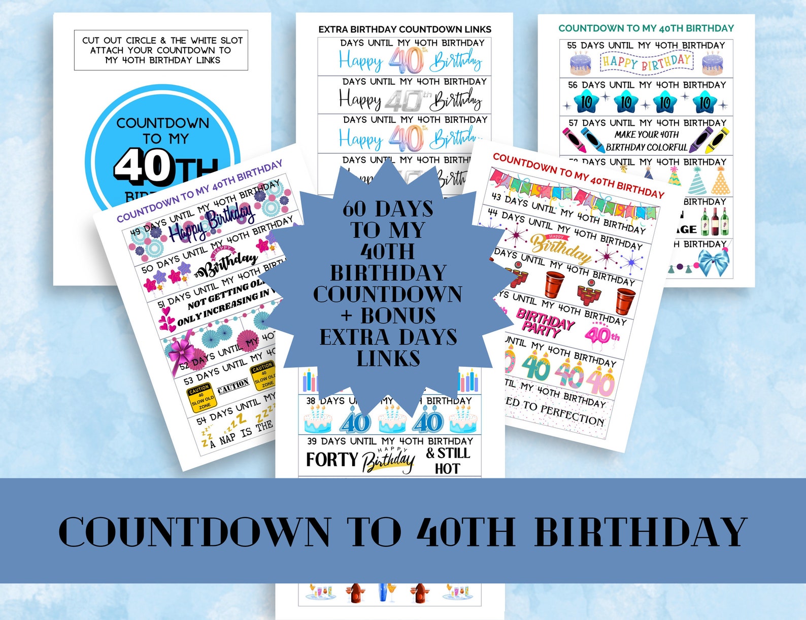 Countdown to My 40th Birthday, DIY Printable Paper Chain Calendar ...
