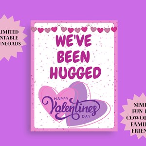 You've Been Hugged Game Printable, We've Been Hugged, Valentine Kit ...