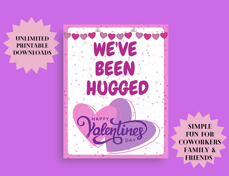 You've Been Hugged Game Printable, We've Been Hugged, Valentine Kit ...