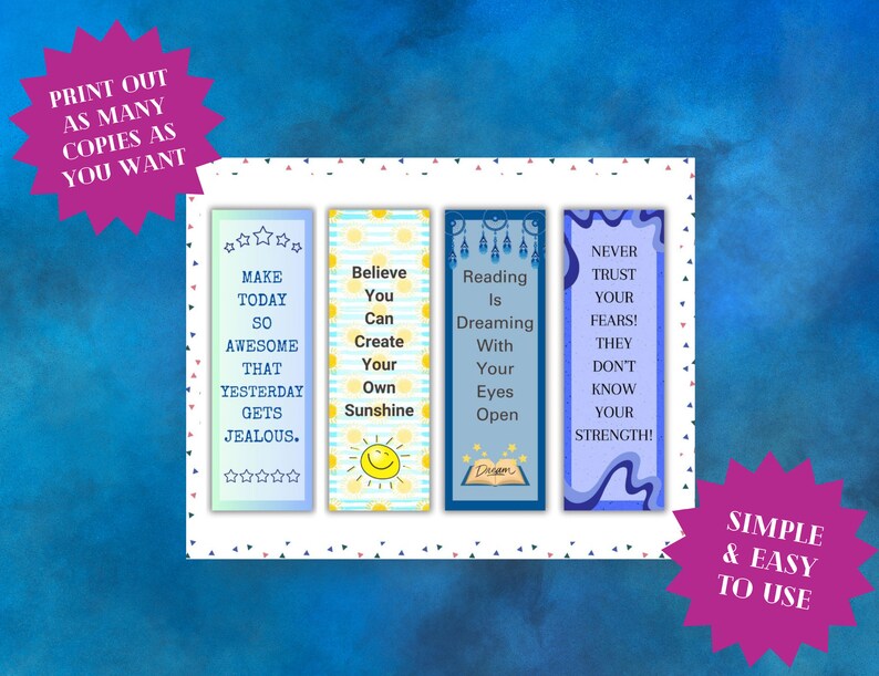Positive Affirmation Bookmarks for Teens: Inspirational Quotes (PDF) - Etsy