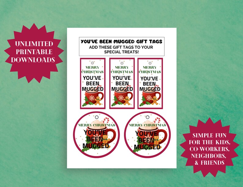 You've Been Mugged Game Printable, We've Been Mugged, Christmas Kit ...