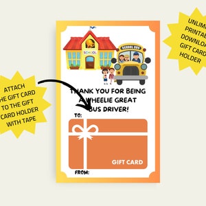 Bus Driver Appreciation Printable, Bus Driver Thank You Card, School ...