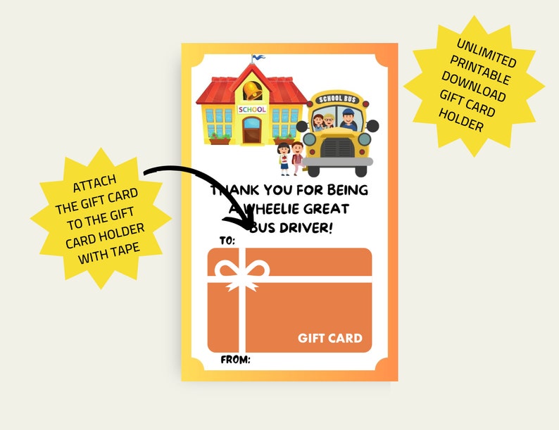 Bus Driver Appreciation Printable, Bus Driver Thank You Card, School ...
