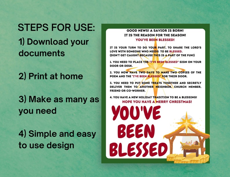 You've Been Blessed Game Printable, We've Been Blessed, Christmas Blessed Kit Printable Game ...